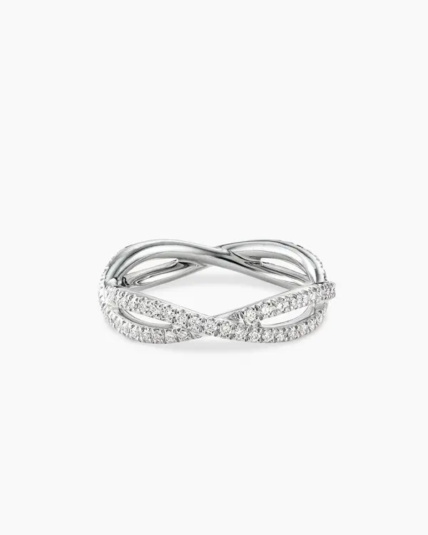 David Yurman Dy Infinity Band Ring In Platinum With S - Diamond ...