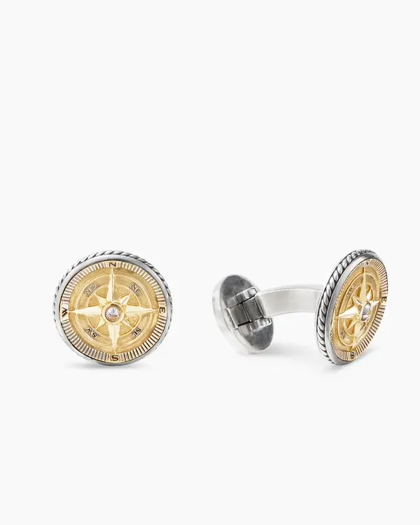 David Yurman Maritime® Compass Cufflinks In Sterling Silver With 18k ...