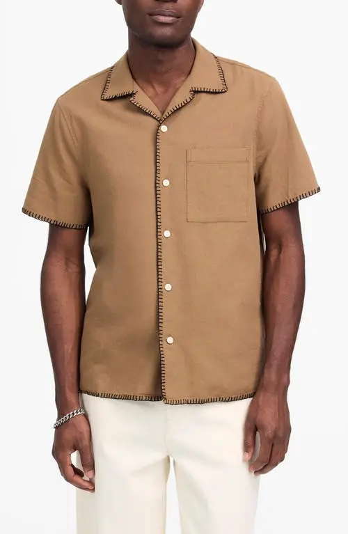 Madewell Textured Gauze Easy Short Sleeve Button-up Shirt - Faded Birch