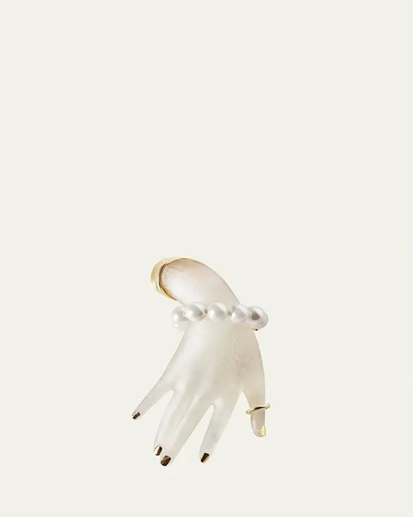BEATRIZ PALACIOS 18k Gold Vermeil Renaissance Hand Pearl Single Earring