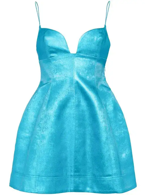 Acler Metallic Finish Short Dress - Blue | Editorialist