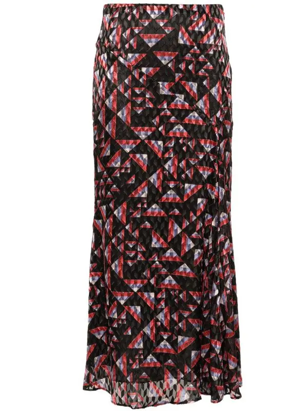 Isabel Marant Katae Geometric-print Midi Skirt