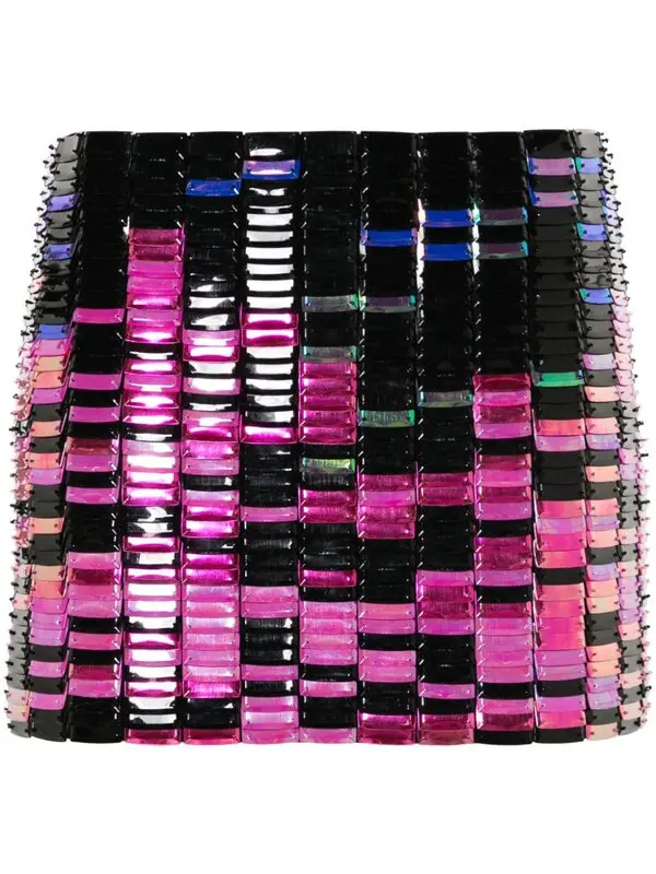 Attico Rue Sequined Mini Skirt - Black