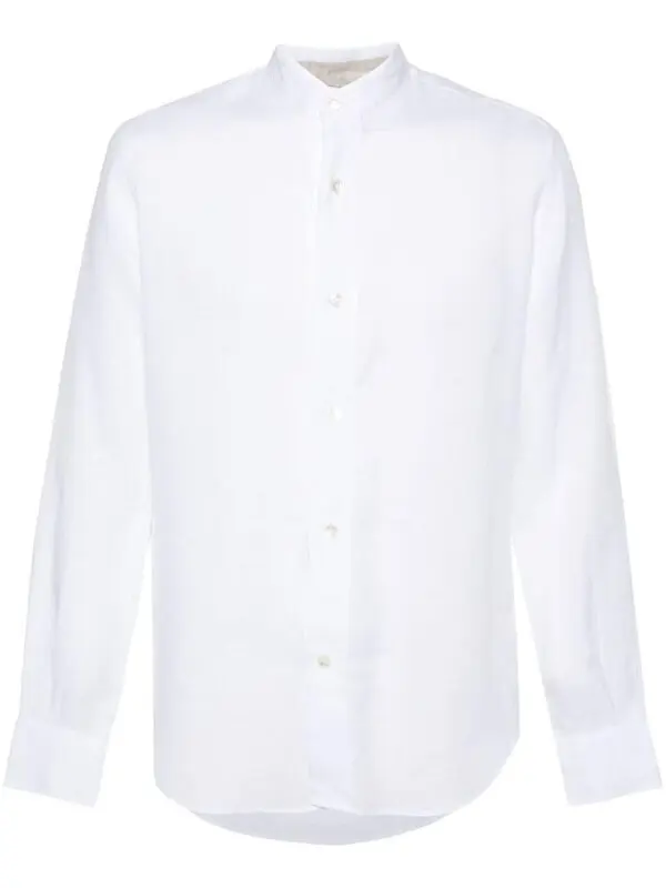 Eleventy Slub-texture Linen Shirt - White