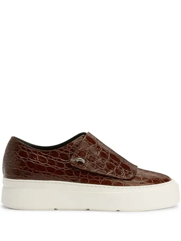 GIUSEPPE ZANOTTI Crocodile-embossed Monk Shoes