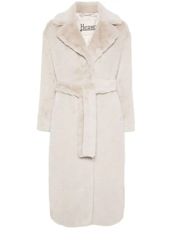 Herno Single-breasted Faux-fur Coat