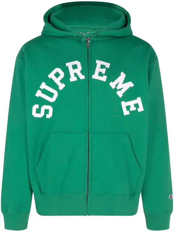 Supreme Champion Zip-Up Hoodie - Green | Editorialist