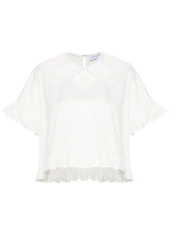IOANA CIOLACU Dahlia Ruffled Blouse - White