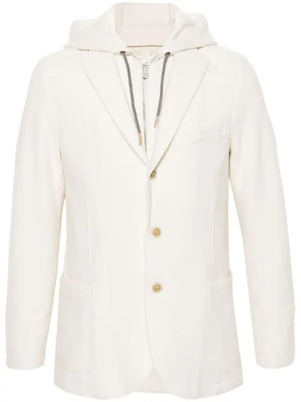 Eleventy Single-breasted Hooded Blazer