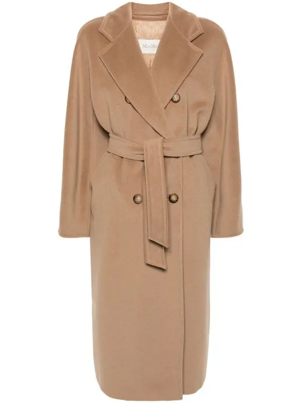 Max Mara Belted Double-breasted Coat - Neutrals