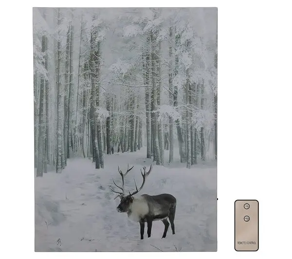 LUMABASE Battery-operated Lighted Wall Art- Sti Ll Winter Night