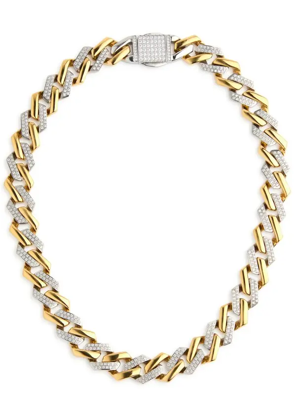 Anisa Sojka Juliet Two-Tone Chain Necklace In Gold 41% Off