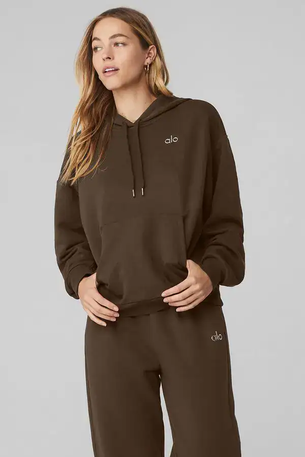 Alo Yoga Accolade Hoodie In Brown, Size - Espresso | Editorialist