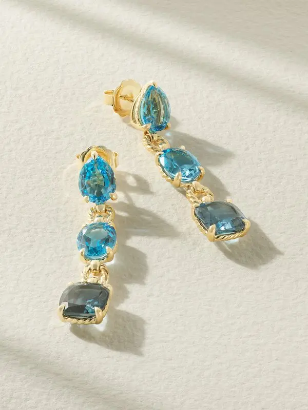 David Yurman Marbella 18-karat Topaz Dangle Earrings - Gold