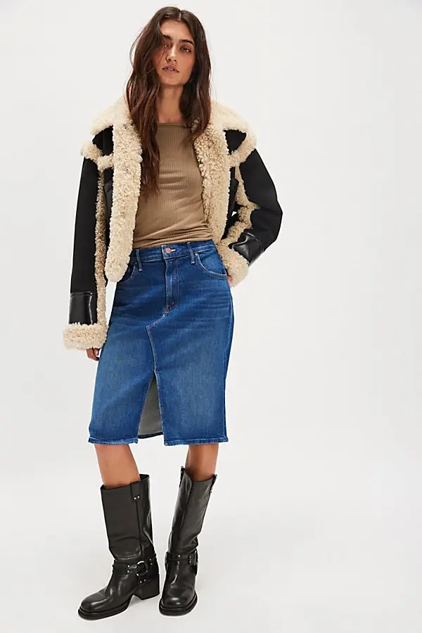MOTHER The Ditcher Midi Skirt - Do Not Disturb