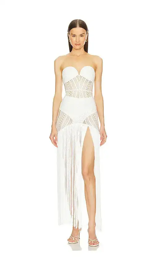 Michael Costello X Raelyn Maxi Dress In White - 20% Off | Editorialist