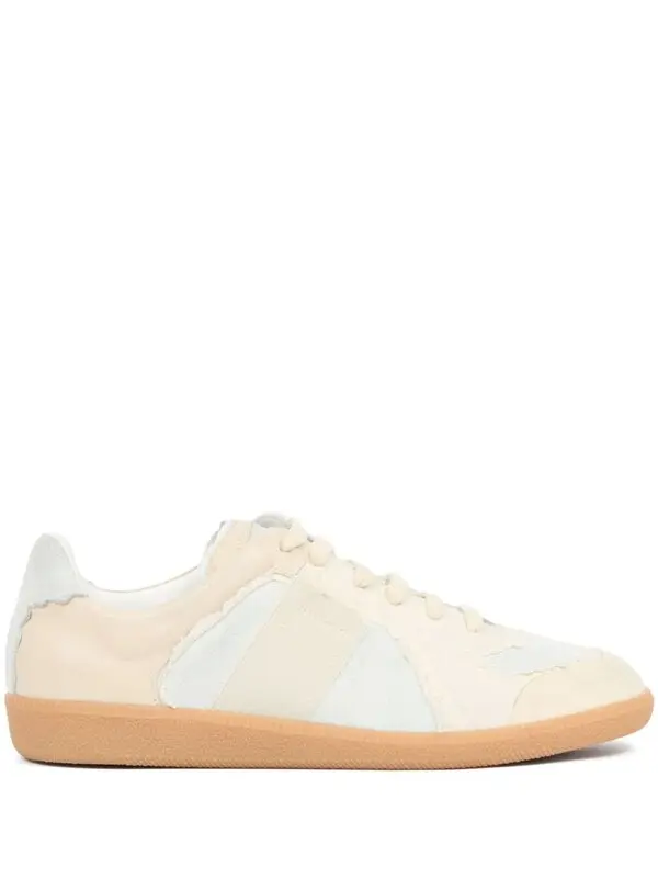 じゅん  Maison Margiela Replica Inside Out Leather Sneakers - Neutrals