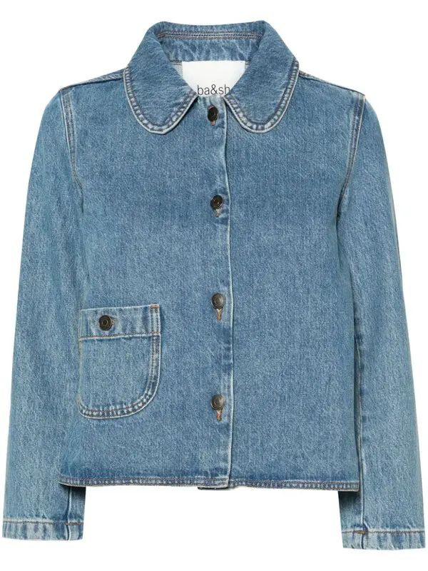 Ba&sh Tiny Denim Jacket - Blue