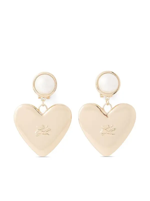 Karl Lagerfeld Autograph Pearl Drop Earrings