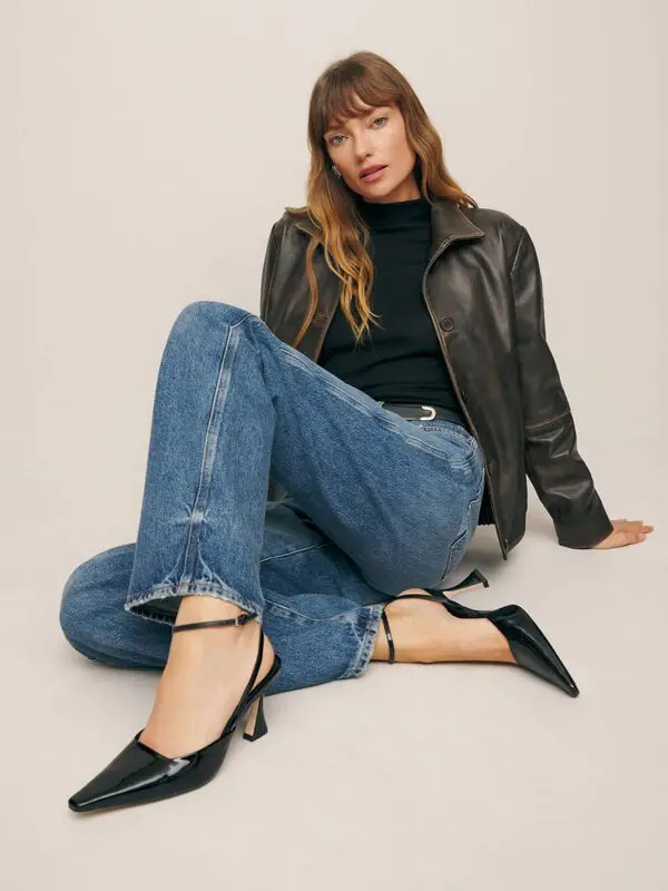 REFORMATION Natasha Pump - Black Patent