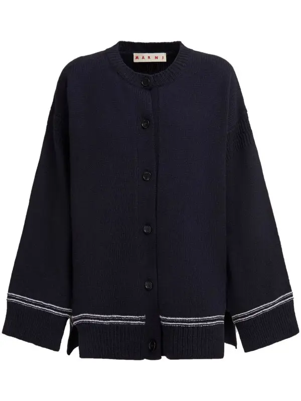 Marni Intarsia-knit Logo Cardigan