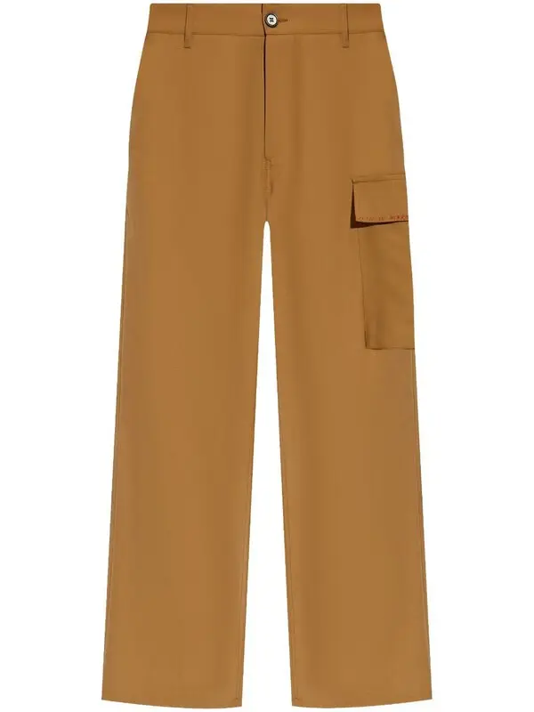 Marni Logo-embroidered Cargo Trousers - Neutrals