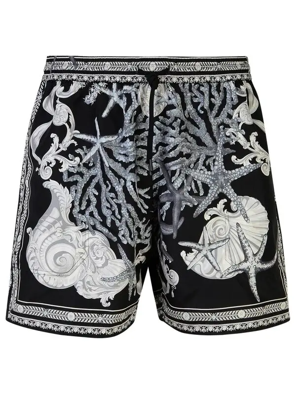 Versace Barocco' Polyester Swim Shorts