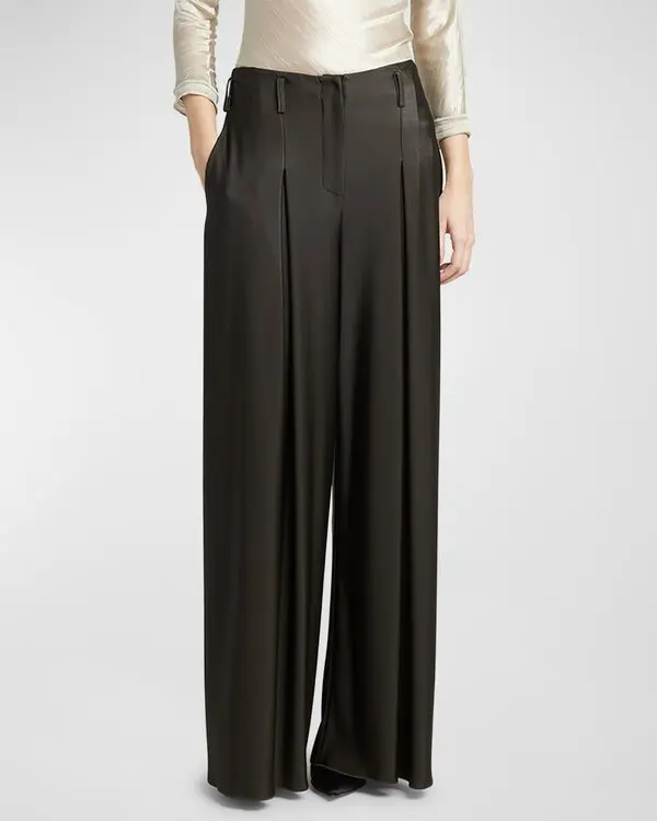 Giorgio Armani Double Jersey Flowy Pleated Trousers
