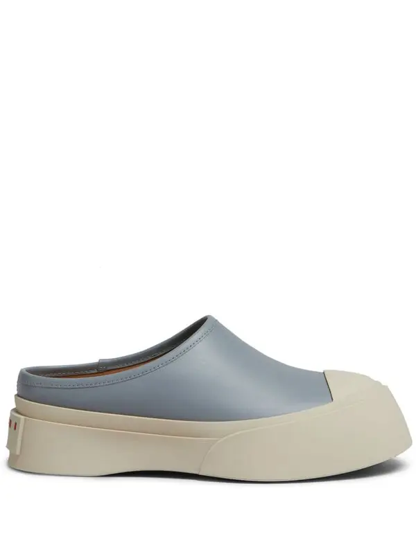 Marni Mary Jane Leather Mules - Grey