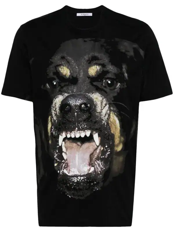 Givenchy Rottweiler-Print Cotton T-Shirt - Black | Editorialist