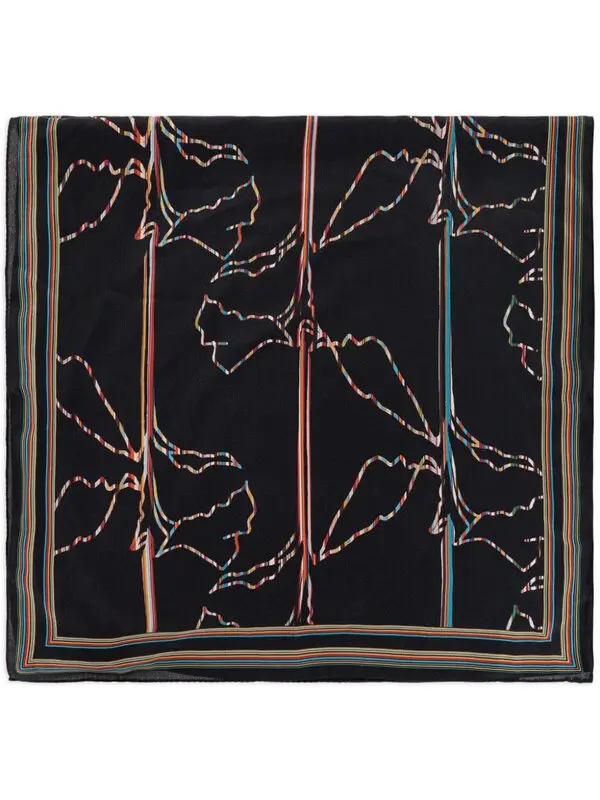 Paul Smith Magnolia-print Silk Scarf