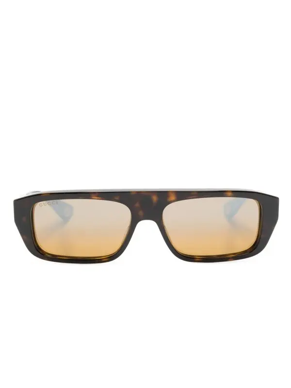 Gucci Tortoiseshell Rectangle Sunglasses