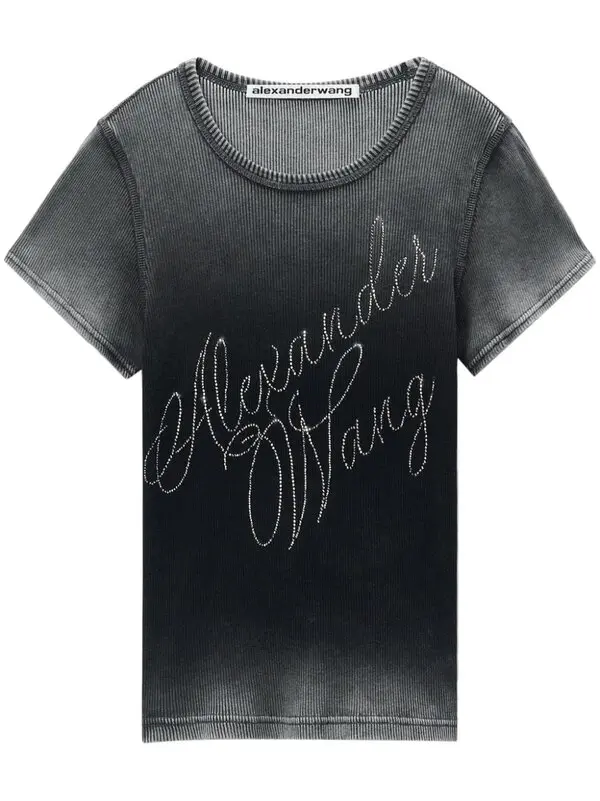 Alexander Wang Hotfix Cursive-logo T-shirt