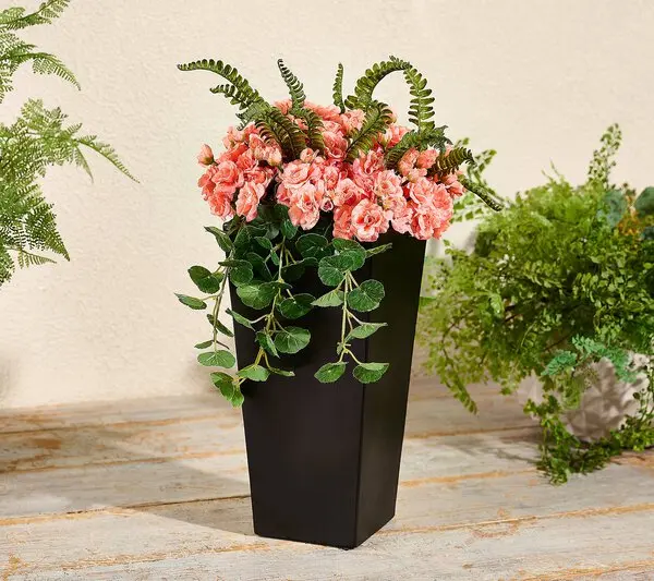 GARDEN REFLECTIONS As Is 18h Faux Begoniasin Planter