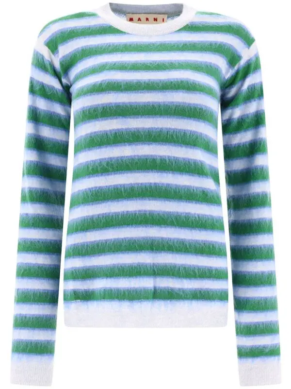 Marni Striped Virgin Wool Jumper - Blue