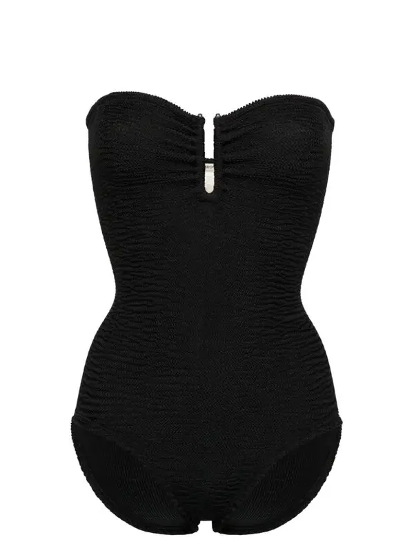 PARAMIDONNA Frida Seersucker Swimsuit - Black