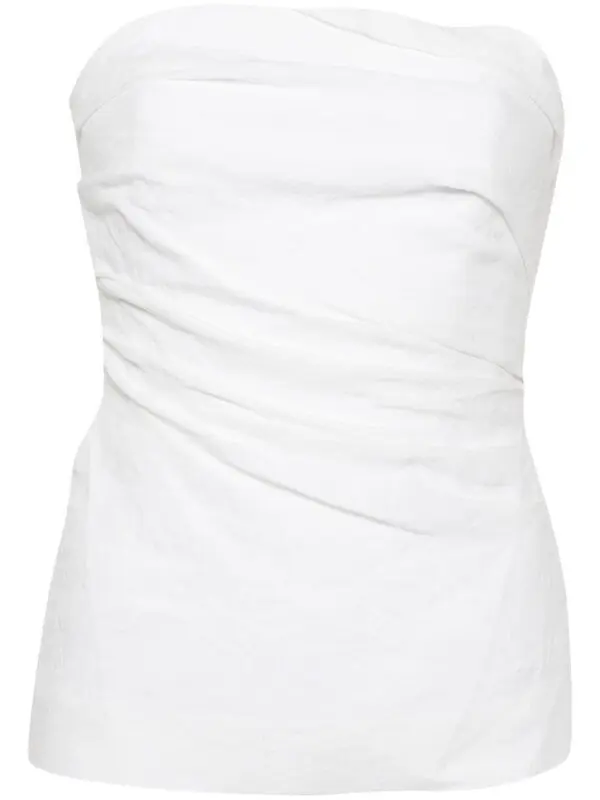 Tove Izel Linen Bandeau Top - White