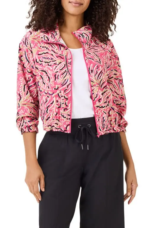 NIC+ZOE Floral Print Tech Stretch Jacket - Pink Multi