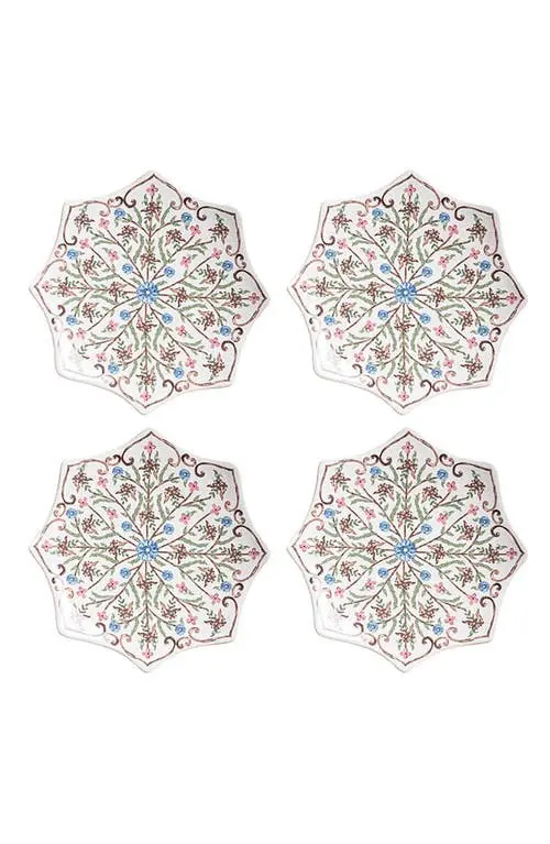 JULISKA Villa Seville Set Of Four Scalloped Cocktail Plates - Chambray