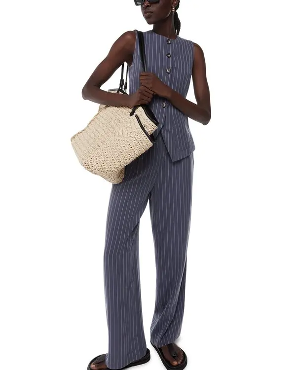 Whistles Lottie Pinstriped Trousers - Navy/multi
