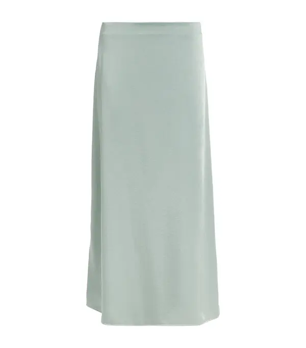 Max Mara Satin Midi Slip Skirt - Green