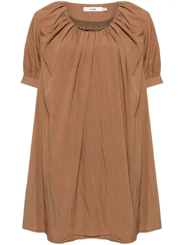 B+AB Chain-link Short-sleeved Mini Dress - Brown