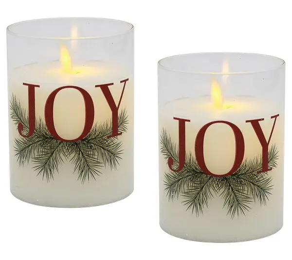 LUMABASE 2ct Joy Led Candles With Moving Flame