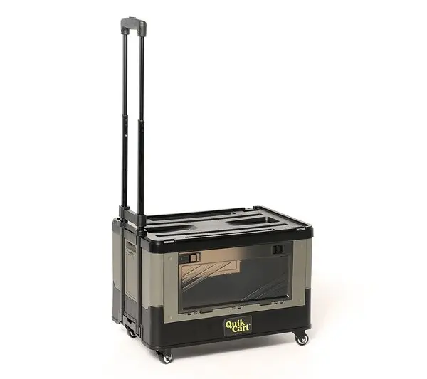 QUIK CART Stackable Rolling Crate W/ Accessible Windows