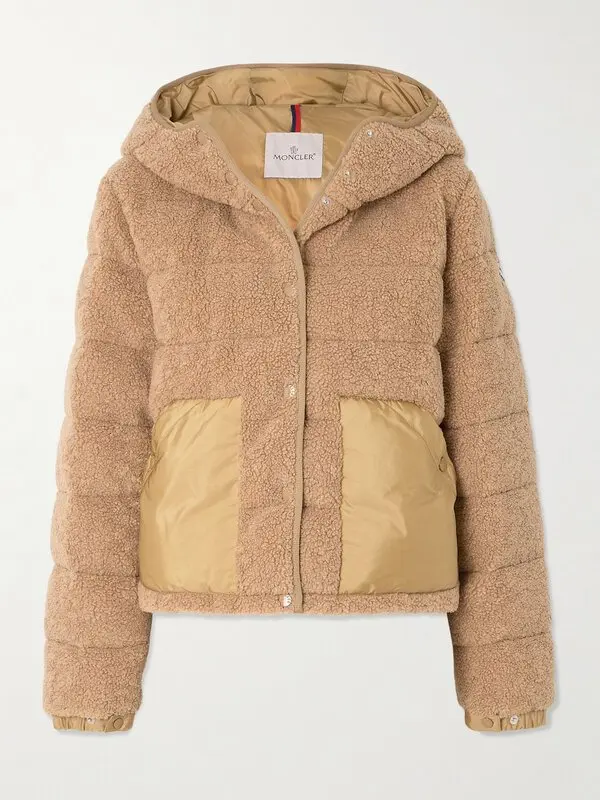 Moncler Audrieu Shell-trimmed Fleece Jacket - Brown