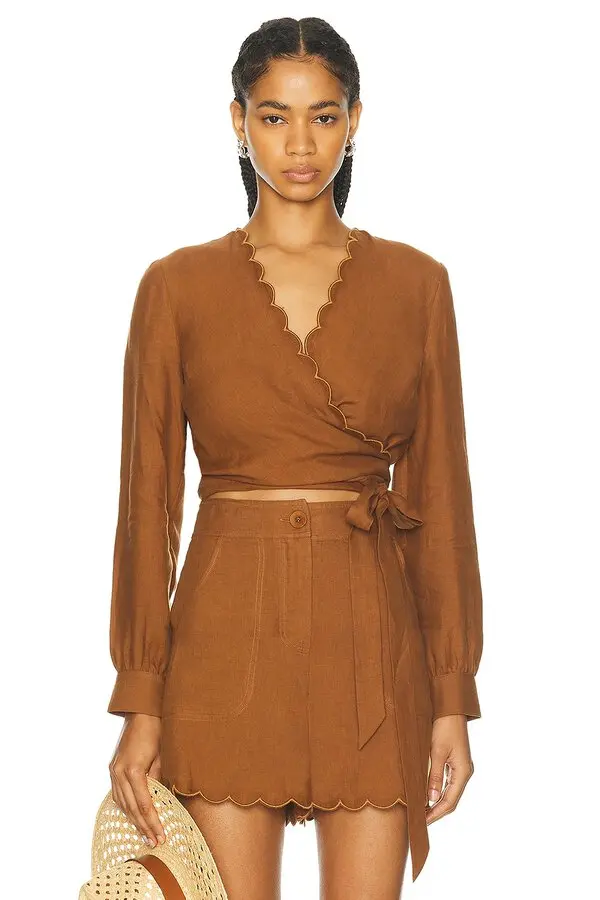 ERES L'intemporel Joli Top In Brown - Caramelo