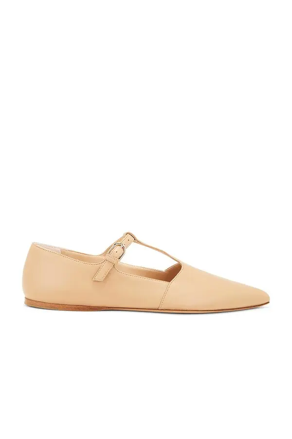 Gabriela Hearst Lola Ballerina Flat - Dark Camel