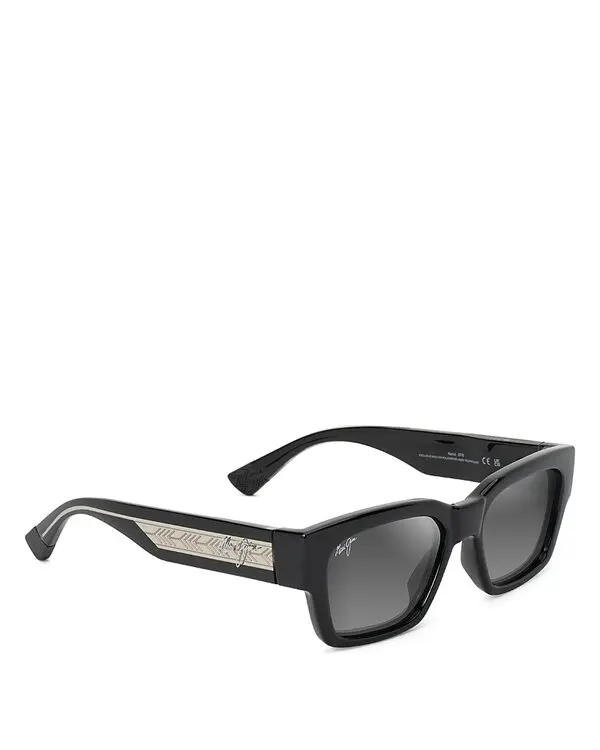 Maui Jim Kenui Rectangular Sunglasses, 53mm