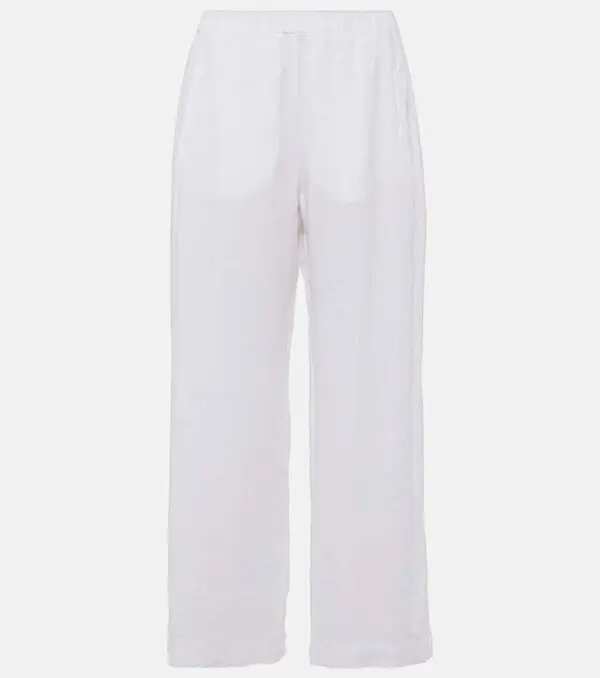 Velvet By Graham & Spencer Lola Linen Wide-leg Pants - White