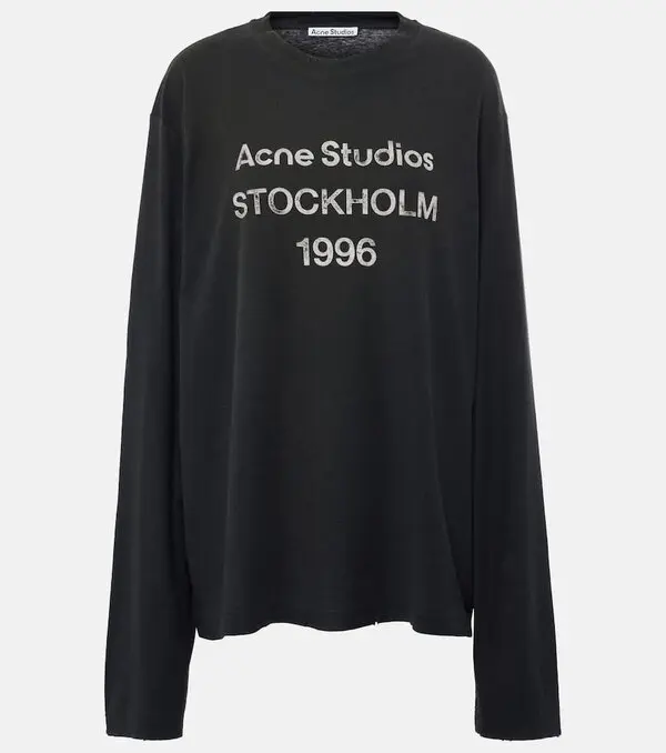 Acne Studios Logo Cotton-blend Top - Black